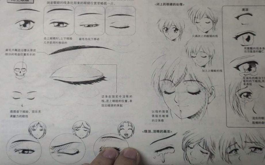 经典漫画教材解读0069 闭合的眼睛绘制流程详解