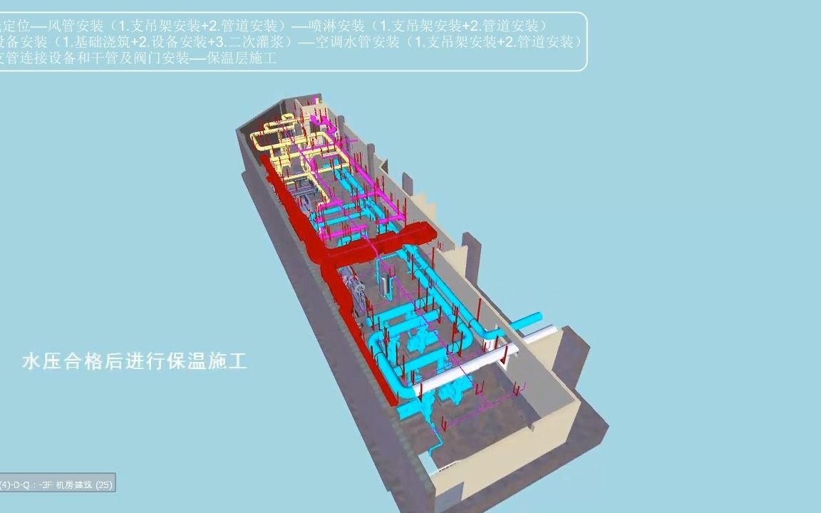 制冷机房施工工艺动画模拟