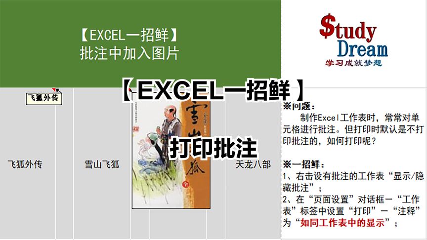 【EXCEL一招鲜】打印批注