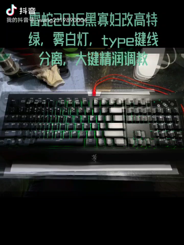 雷蛇2016黑寡妇终极版改装,改高特绿轴