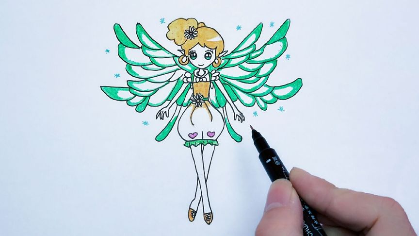 儿童简笔画教程视频之小花仙,这款小雏精灵王画法简单又漂亮