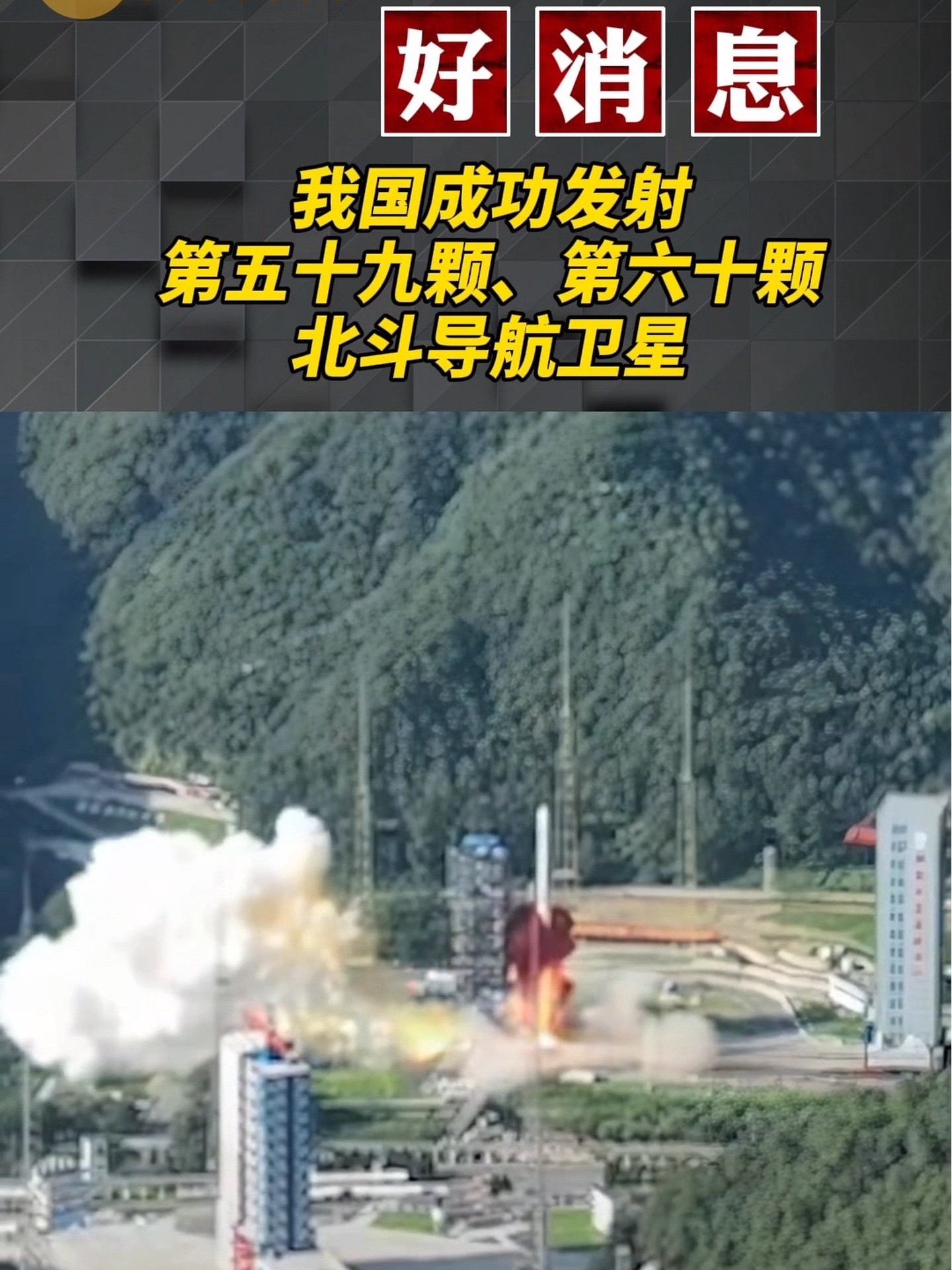 祝贺!我国成功发射第五十九颗、第六十颗北斗导航卫星