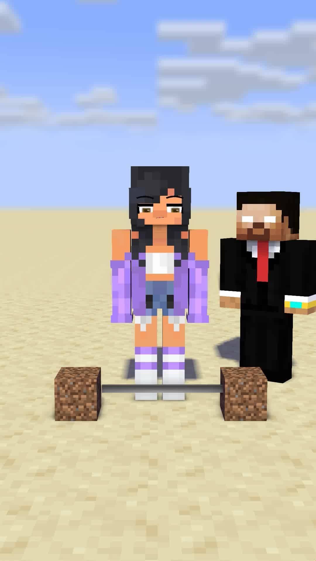 我的世界:僵尸娘举不动杠铃,快来帮帮她!