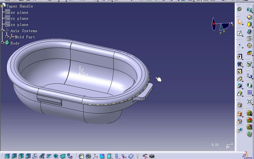 CATIA 分模设计_003_拔模处理