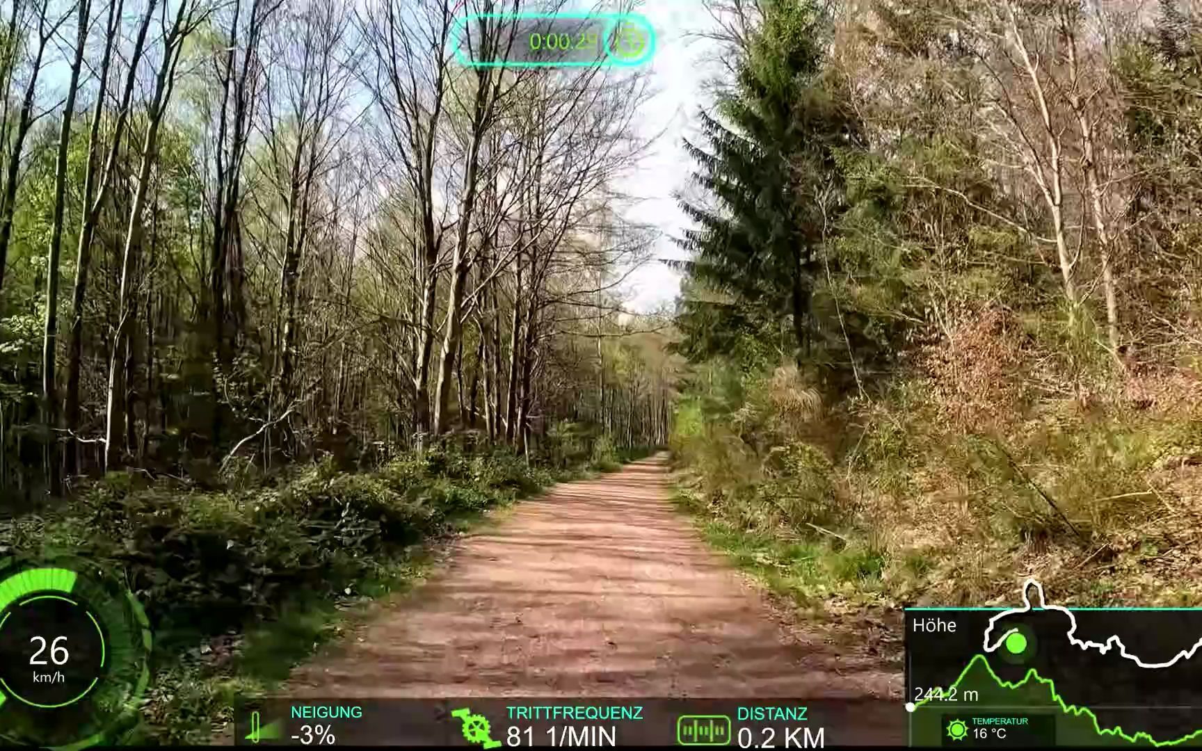 45分钟 德国乡下山地车骑行实景 动感单车 骑行台有氧训练背景视频