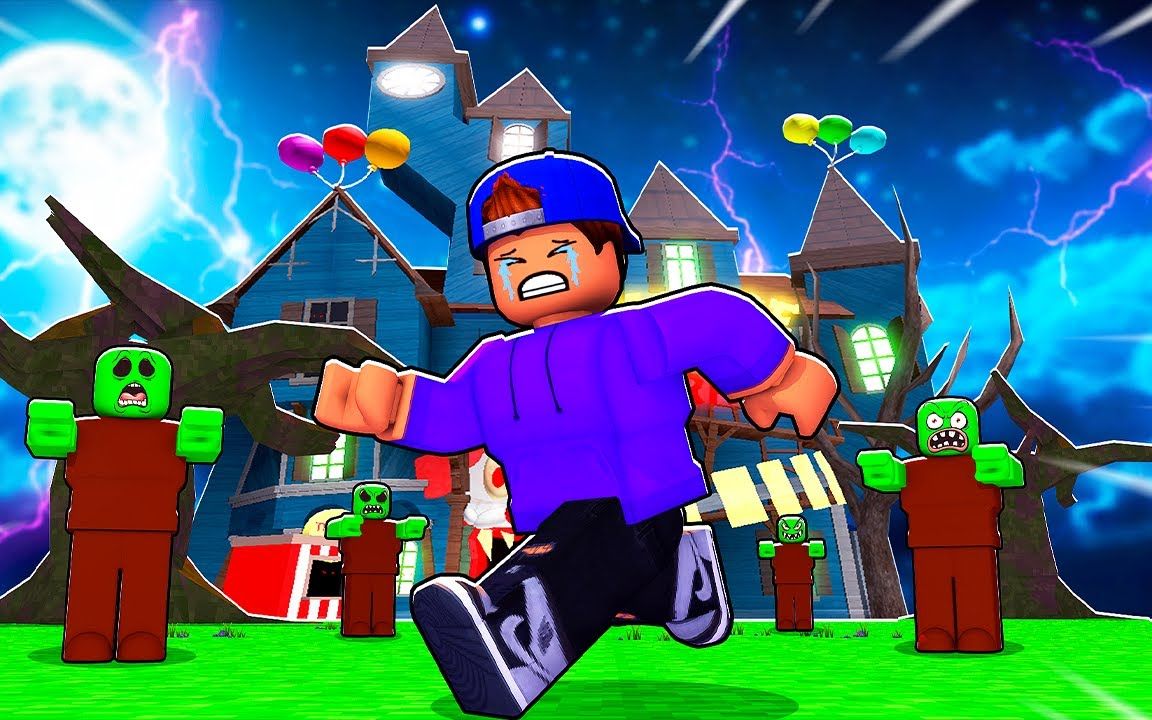 ROBLOX逃离鬼屋:万圣节要糖块,却被关了起来!灰狼_哔哩哔哩bilibili_...