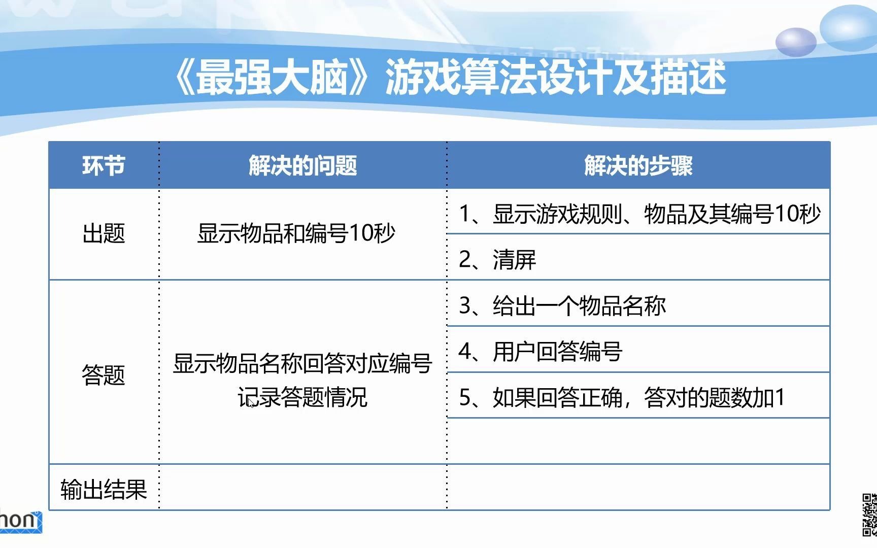10最强大脑游戏算法描述及流程图绘制