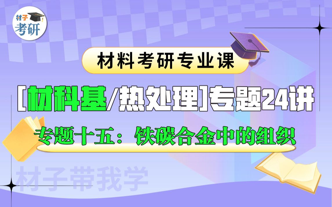【专题十五:铁碳合金中的组织】材料考研专业课(材科基/热处理)专题...