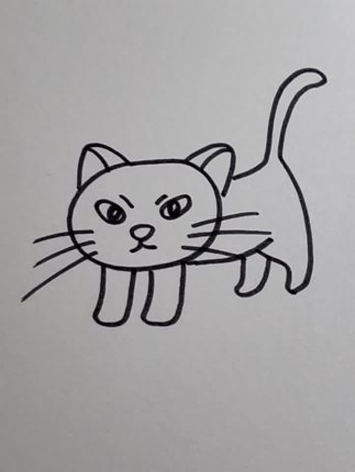 教你画小猫简笔画,你学会了吗?#一学就会的简笔画 #一学就会.