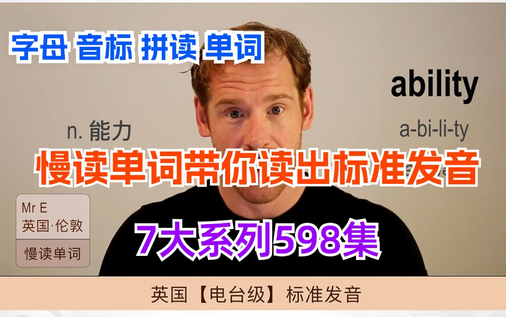 598集【带你读出电台级标注发音】慢读英语字母音标拼读单词聪初阶...