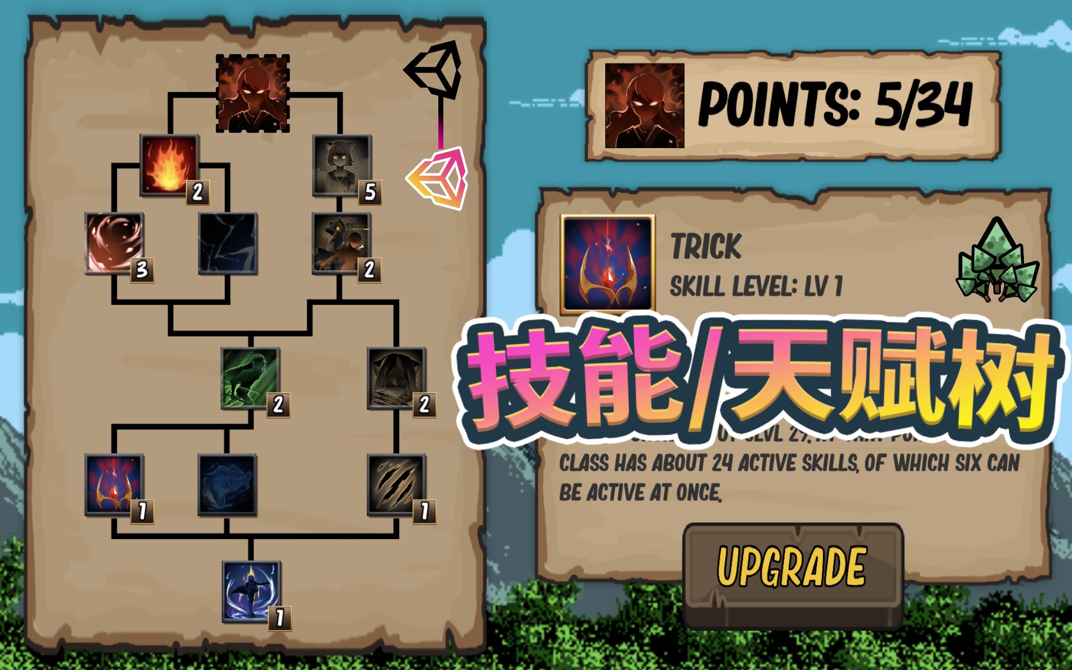 ...技能信息完成天赋/技能树(附:鼠标触发接口、富文本和无限滚动背景等)
