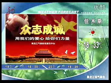 2008年某日黑龙江卫视天气预报