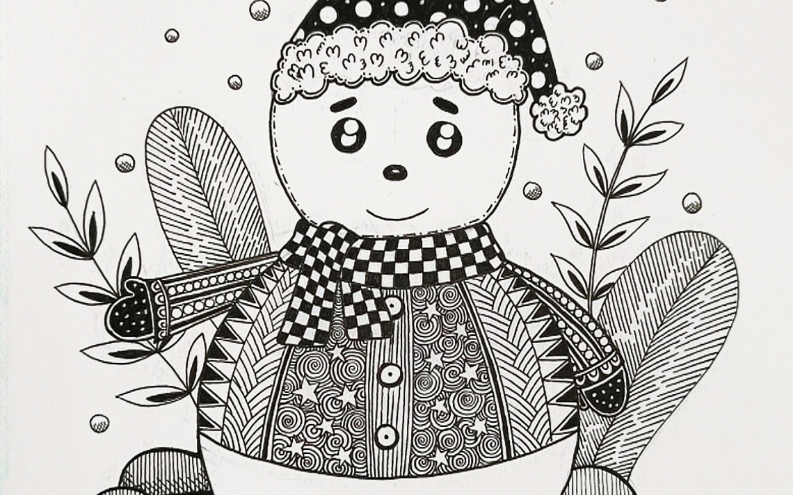 线描画《雪人》图文版