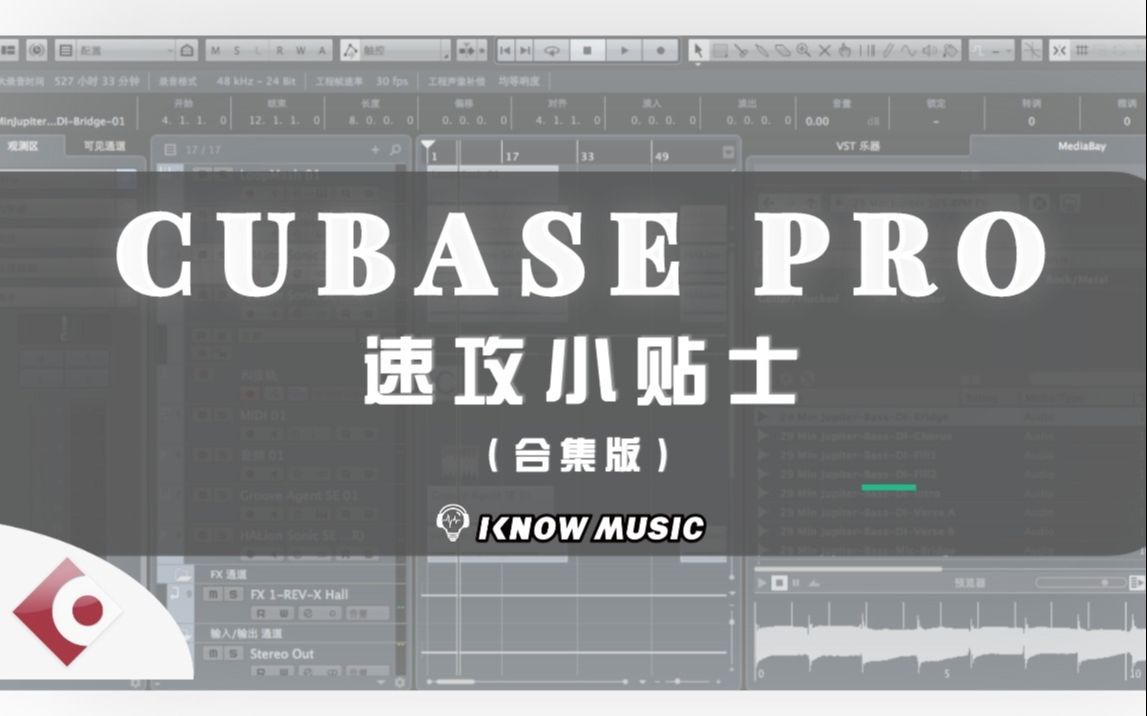 【更新至67集】【持续更新中】【中文字幕】Cubase Pro 速攻小贴士(...