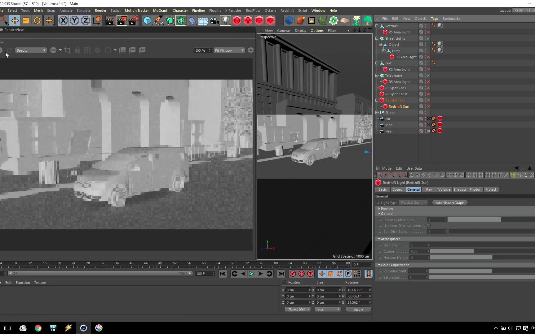 Cinema 4D - Redshift体积光的应用
