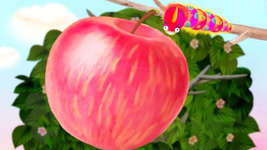 卡通毛毛虫吃树叶变蝴蝶小游戏