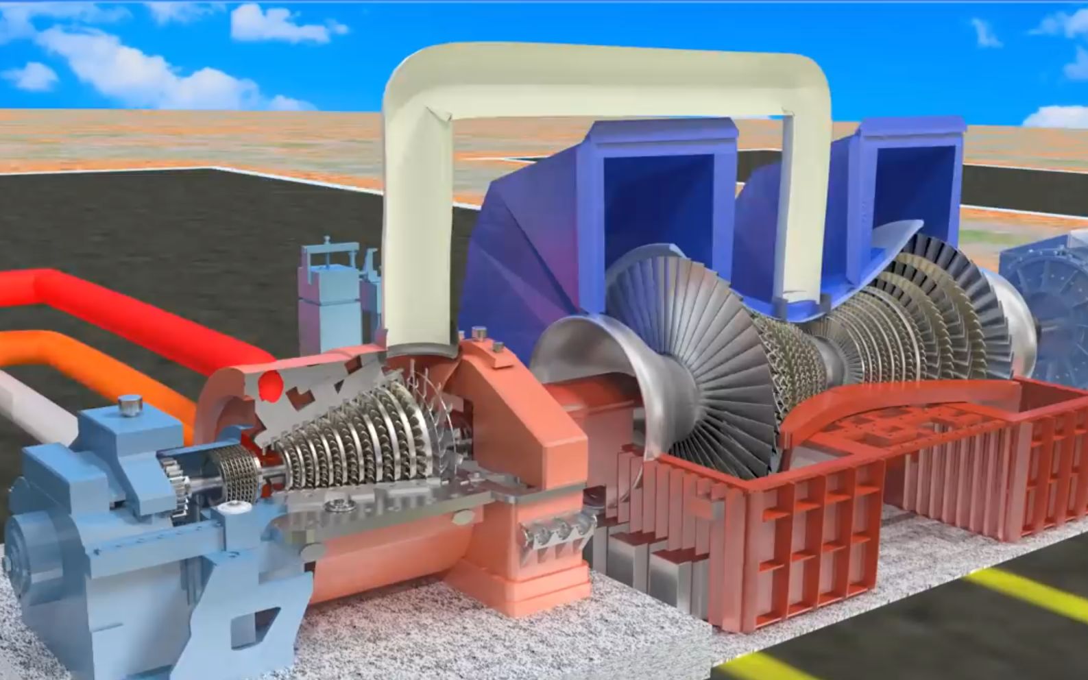 【3D动画】电厂汽轮机原理(史上最好的演示讲解,必看!)Steam Turbine