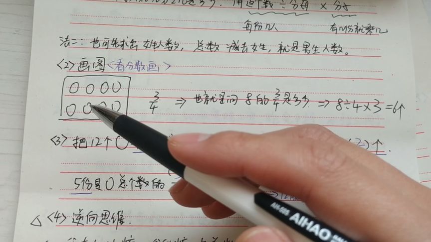 三数上,根据分数画图片的几分之几以及关于求几分之几的逆向思维