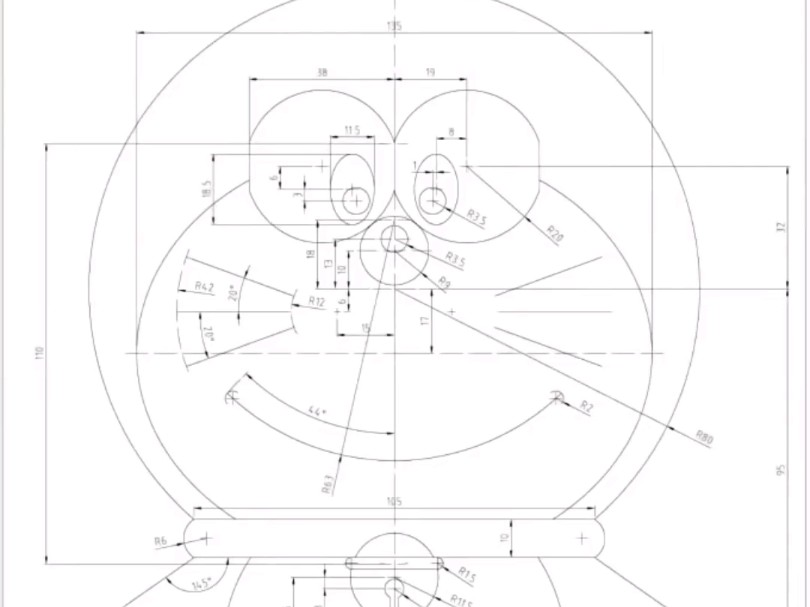 CAD哆啦A梦尺寸教程
