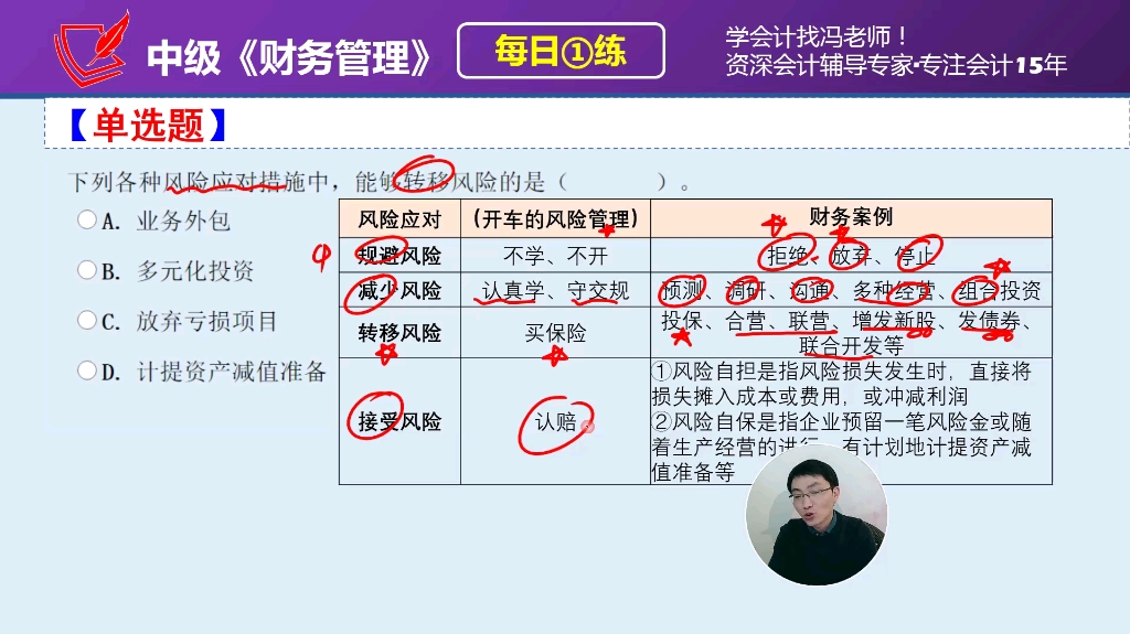 中级《财务管理》每日一练253天,能够转移风险的是