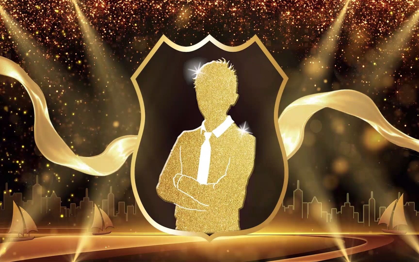 大气金色5秒倒计时主持人登场视频素材