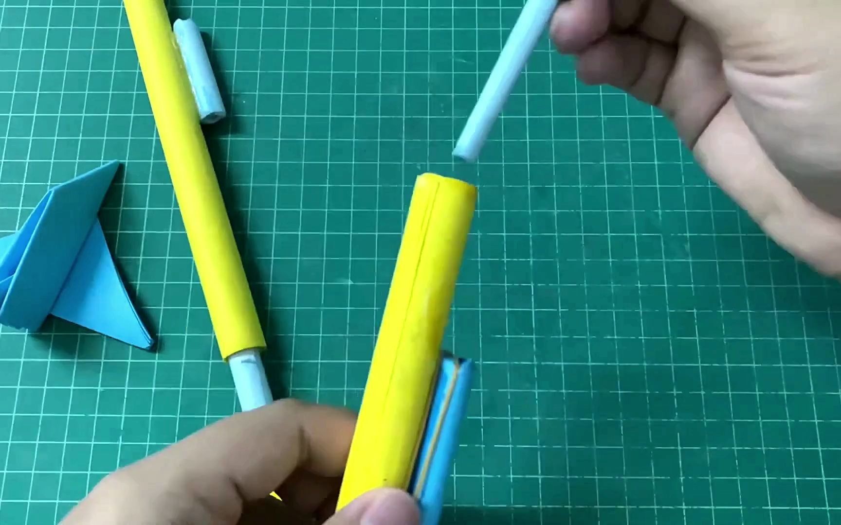 折纸新年户外小玩具:可发射的航天飞机,玩得超开心!