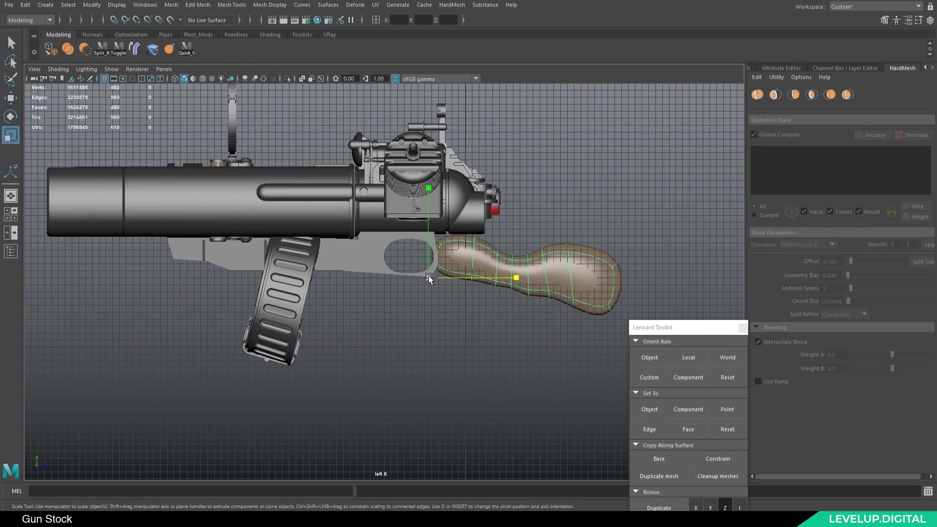 Maya硬表面建模技术基础核心训练视频教程Lennardclaussen Weapon ...