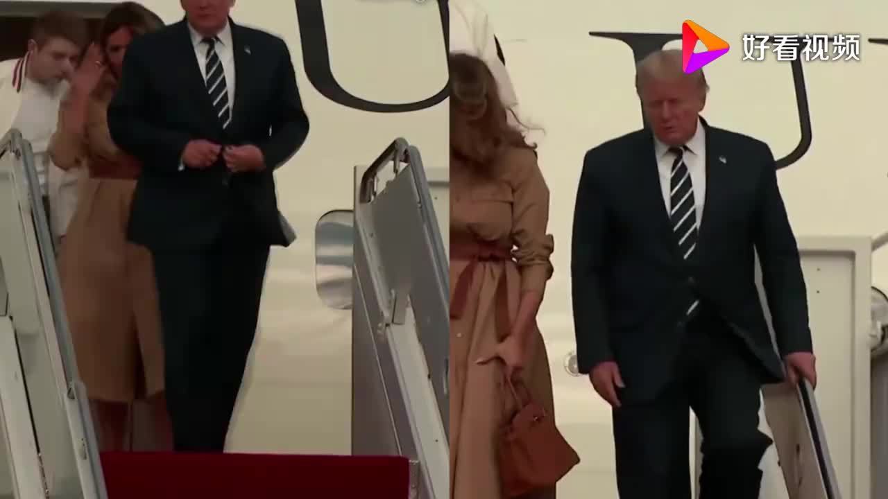 尴尬!实拍:特朗普与夫人牵手两次被拒 一次被甩开另一次被躲开