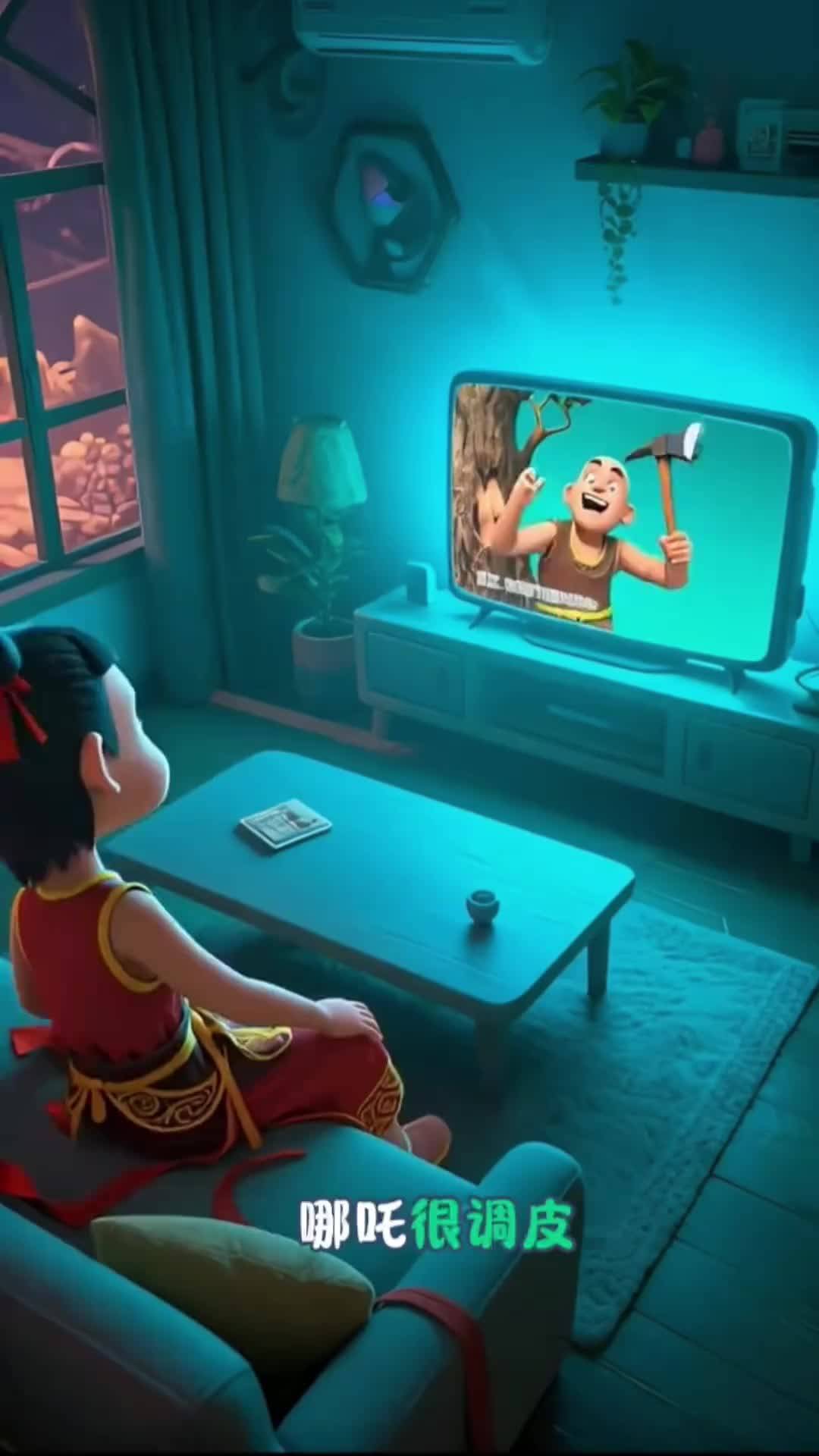 61.哪吒砍树 #儿童动画 #沙雕动画 #搞笑视频 #搞笑动