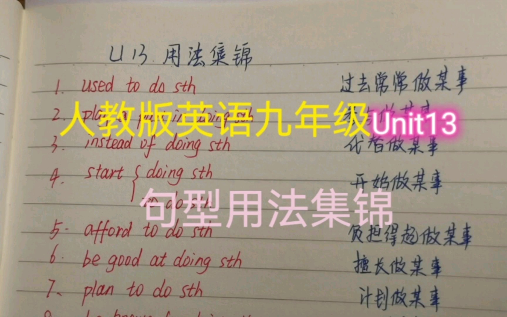 人教版英语九年级Unit13句型用法集锦