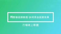 pr剪辑视频教程-如何添加视频效果