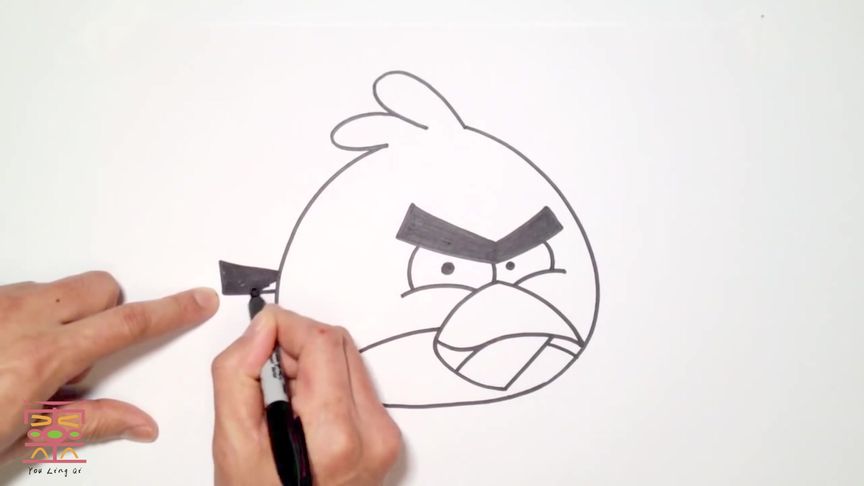 卡通简笔画教学分享:愤怒的小鸟