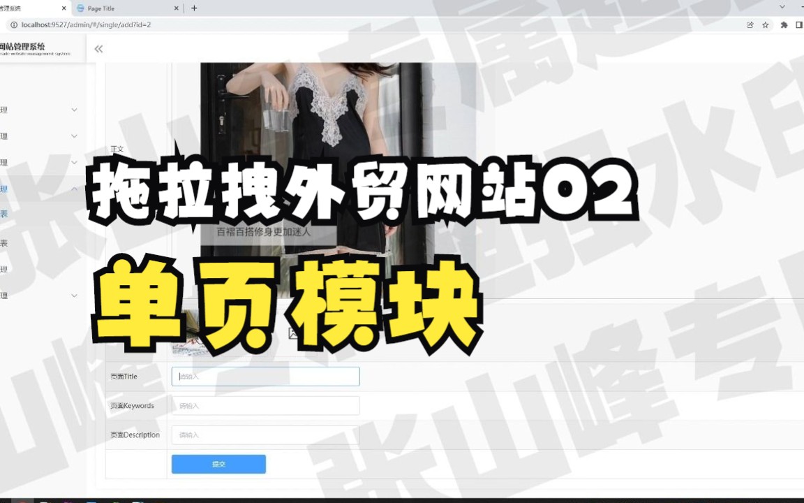 拖拉拽外贸网站02_单页模块