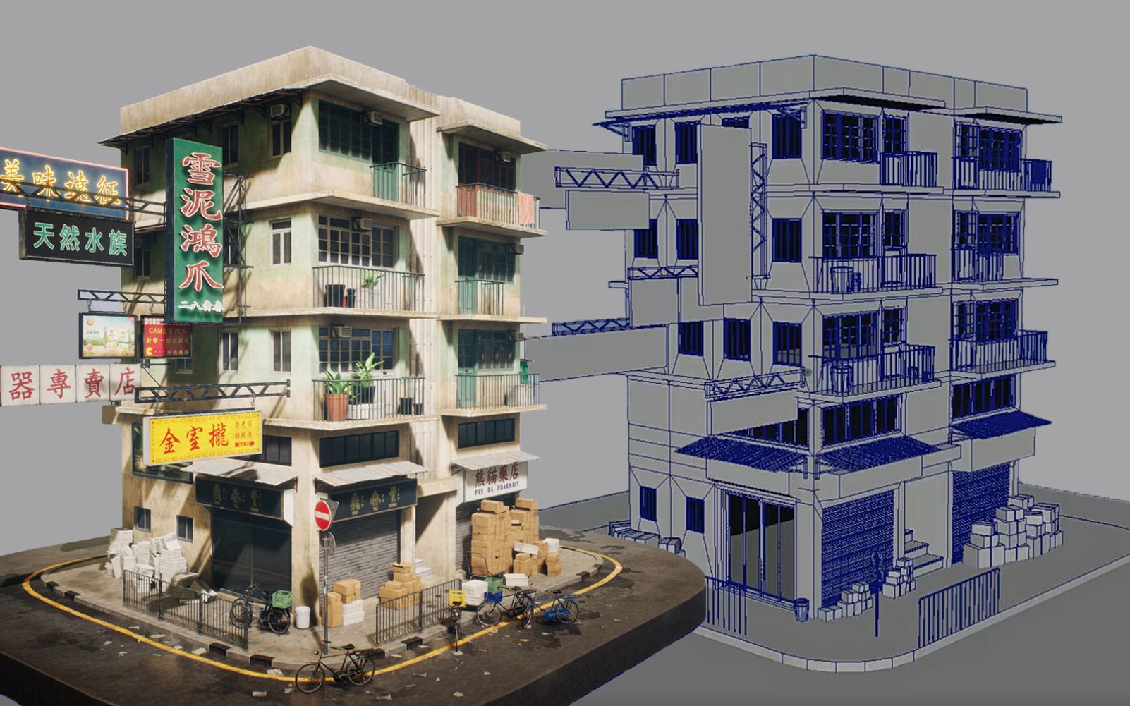 【Maya场景建模】制作写实场景很难吗?从零开始教你制作年代感大楼,...
