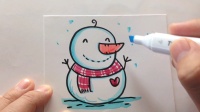 冬天简笔画.雪人的画法3