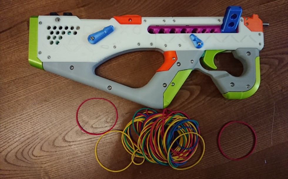 P90皮筋枪改进版疯狂连发