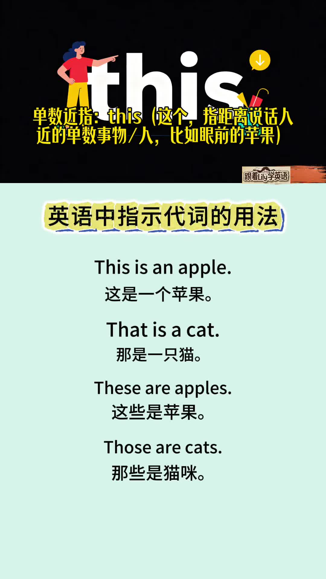 英语中指示代词的用法。 #英语