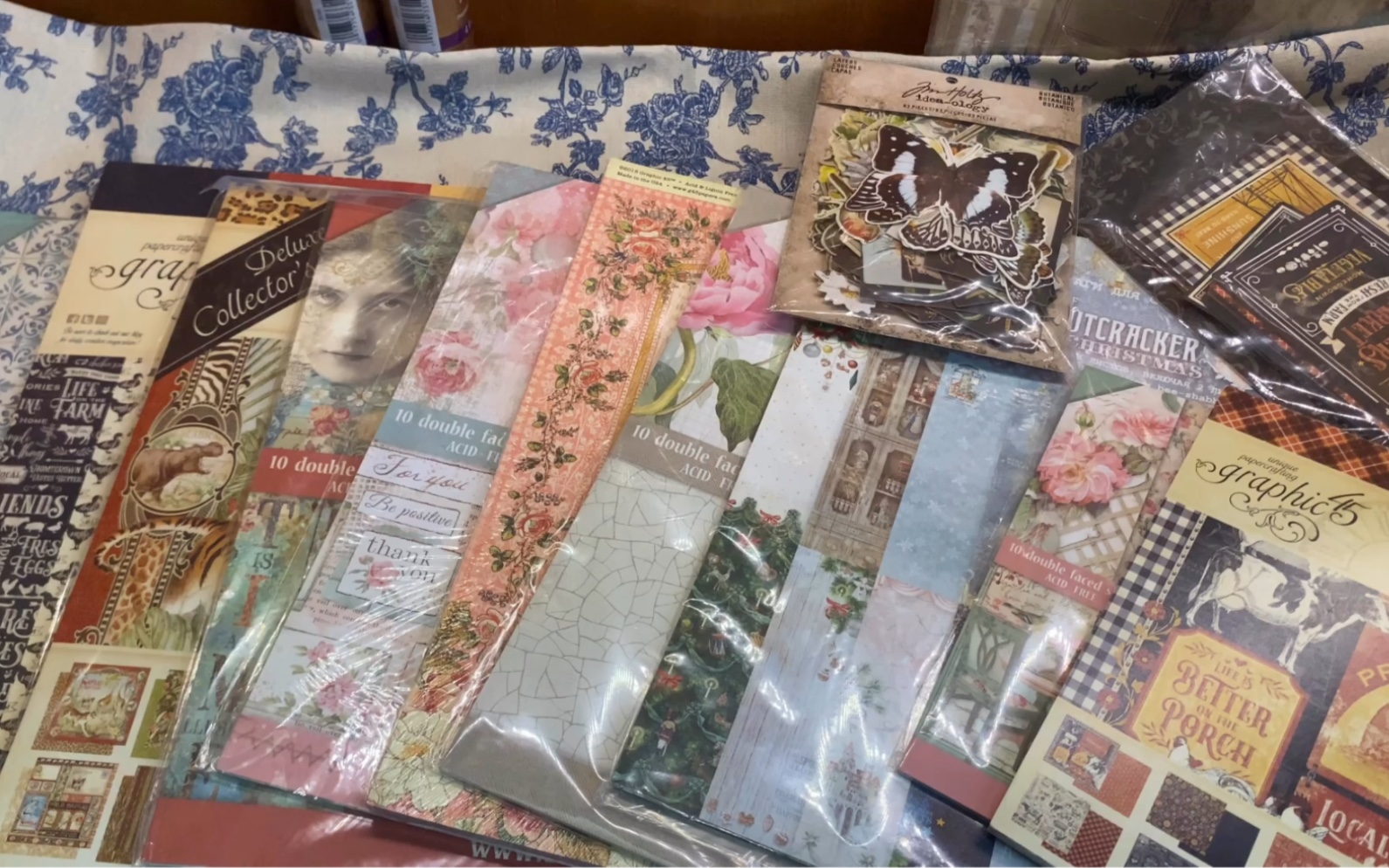 【纸本分享】Stamperia、Graphic45、Bee Shabby手工相册手账背景...