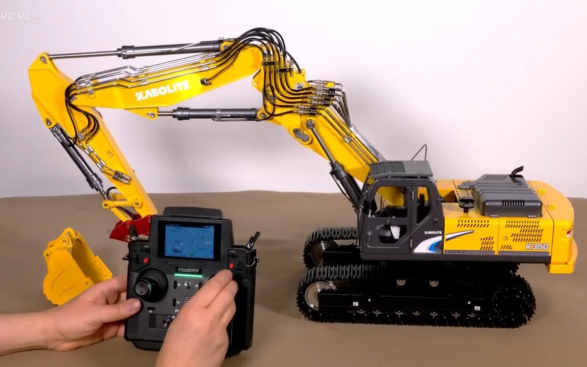 【RC遥控车】开箱KABOLITE K350-200 RC液压模型挖掘机,3件式起...