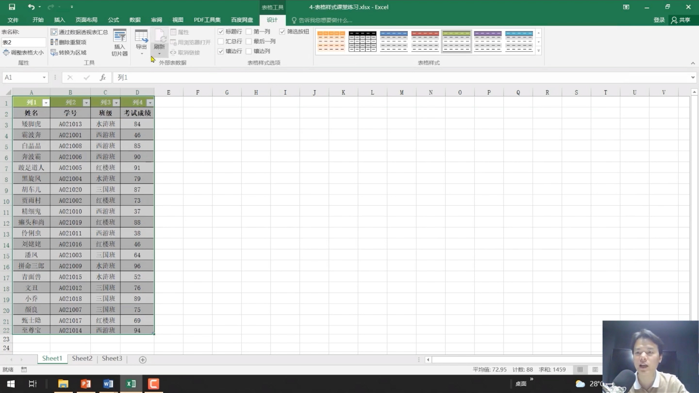 15Excel表格样式计算机二级