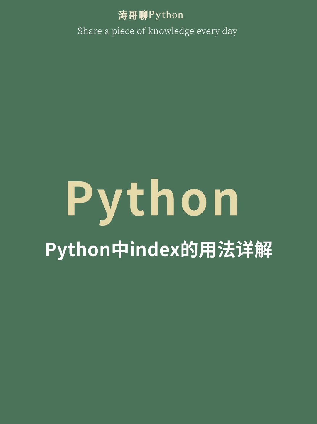 python中index的用法详解
