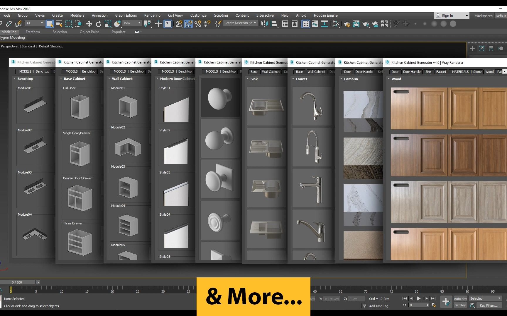 3DMax2022厨房(厨柜-台面-柜门)生成器(原插件下载)
