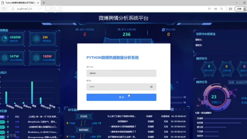 Python微博热搜数据 爬虫 分析可视化系统 情感分析 舆情分析 LDA ...