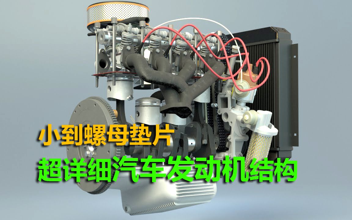 小到螺母垫片,超详细的汽车发动机的结构原理动画