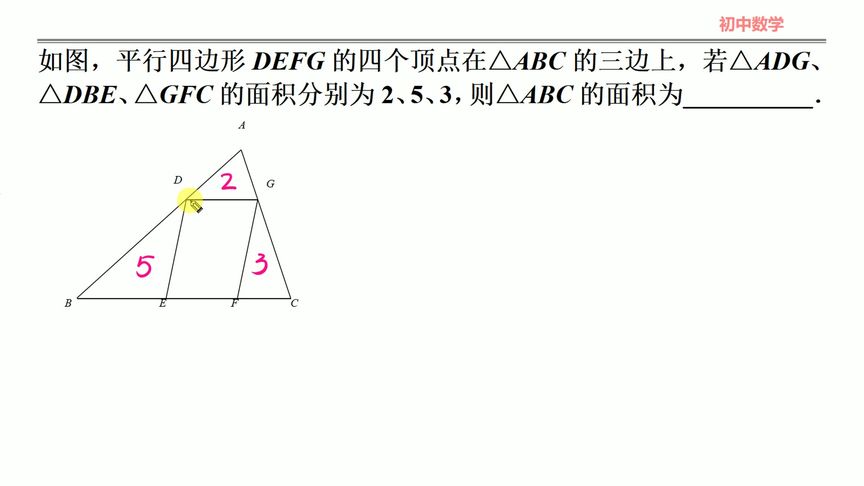 初中数学,相似三角形面积的计算,考的知识点有点多