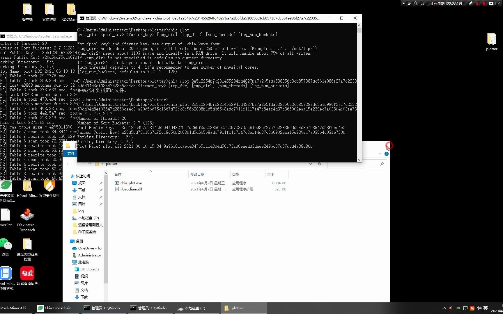 最快20分钟一块plot!最新chia绘图教程!硬盘越快时间越短!cpu使用率...