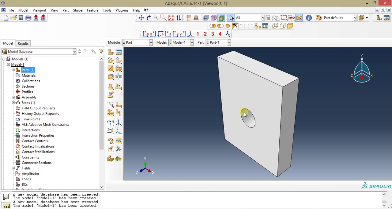 Abaqus网格划分教程3D带孔实心板(Abaqus meshing tutorial-3D solid ...