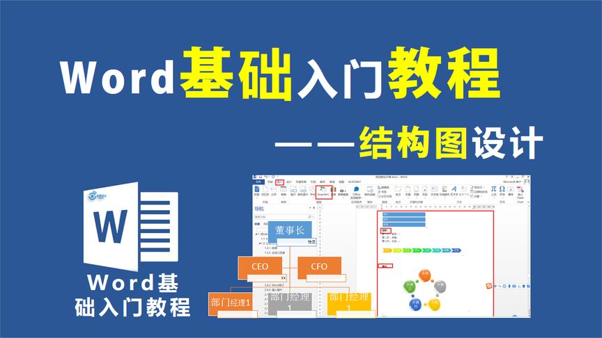 Word基础入门教程—组织结构图设计【信息技术小课堂】