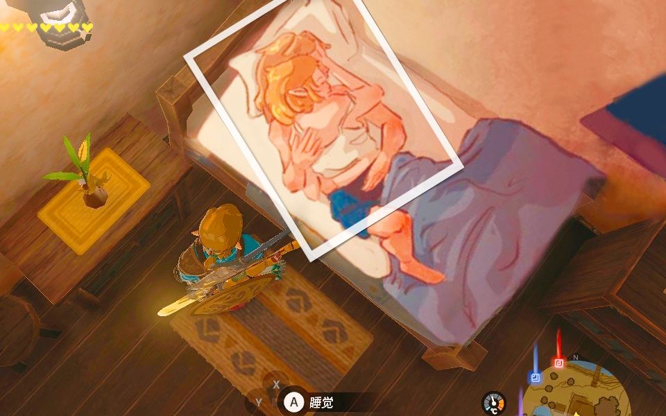 ...双人餐具、双人床、还有塞尔达在隐秘的房间里为林克做的新衣服,...