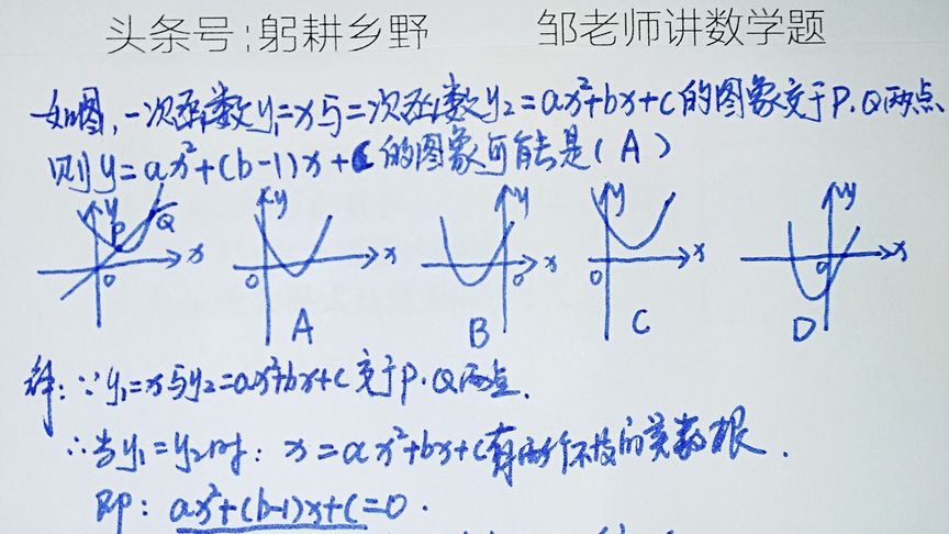 中考选择压轴题:二次函数图象与性质、一元二次方程全考,培优题